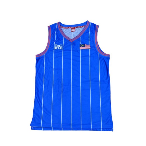 Tackle Singlet Basketball Malaysia Retro Blue Edition | Shopee Malaysia