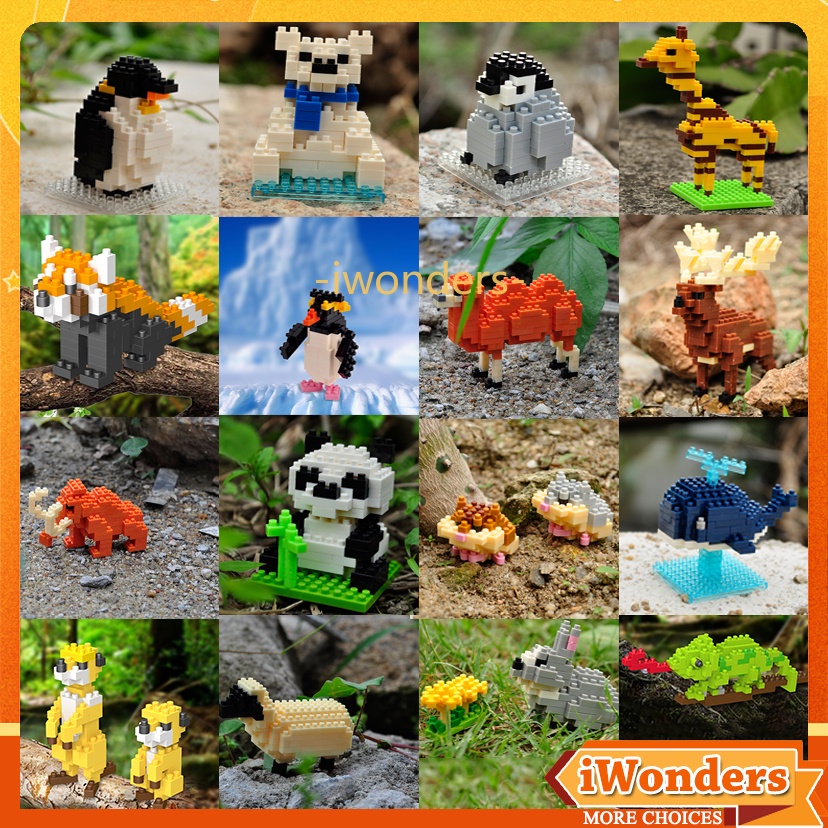 Nano Block Animal Collection Meerkat Building Block Penguin Mammoth ...