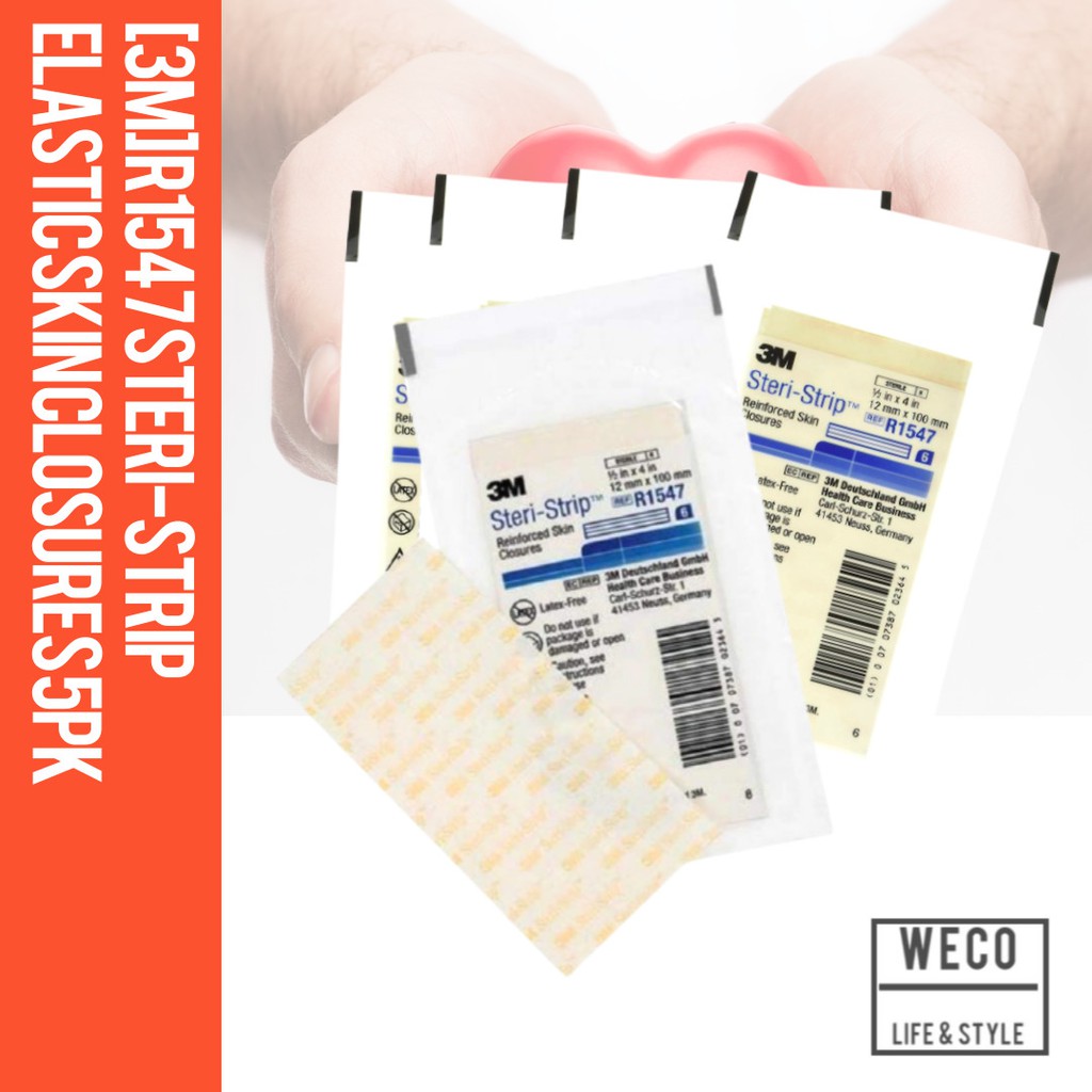 [3M] R1547 Steri-Strip Elastic Skin Closures 1/2"x4" (6strip x 5pk ...