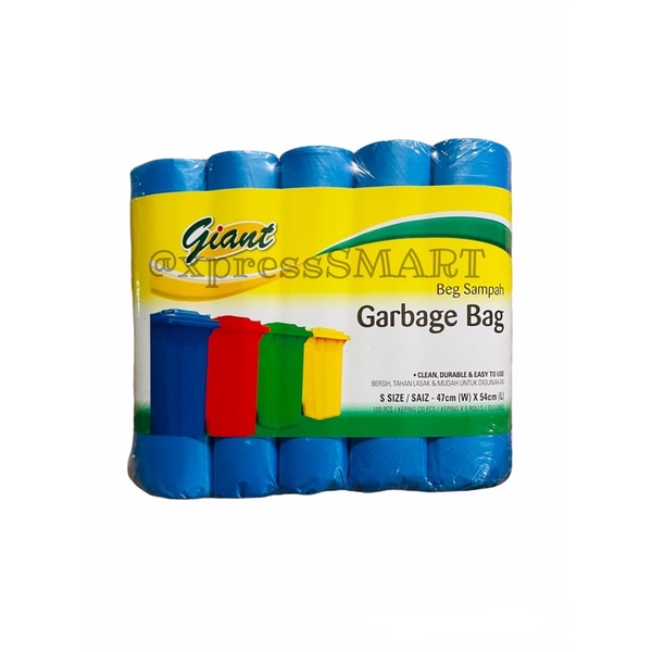 Giant Garbage Bag Beg Sampah S size 47cm (W) X 54cm (L) 100pcs | Shopee ...
