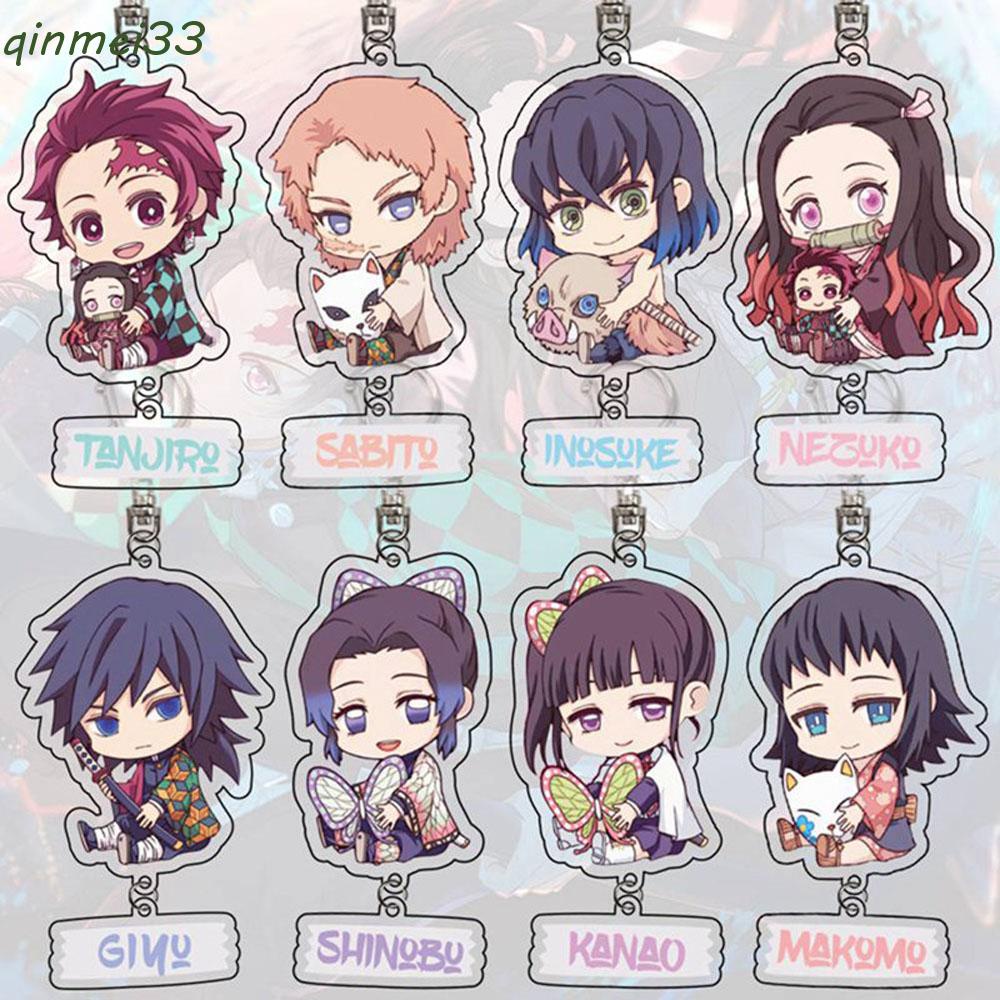 QINMEI Gifts Demon Slayer Keychain Nezuko Key Ring Animation Peripheral ...