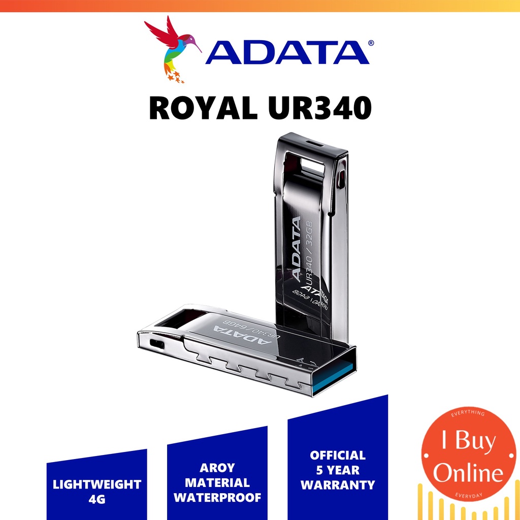 Adata UFD USB 3.2 UR340 Metal AROY Lightweight (32GB/64GB/128GB ... Adata UFD USB 3.2 UR340 Metal AROY Lightweight (32GB/64GB/128GB ...
