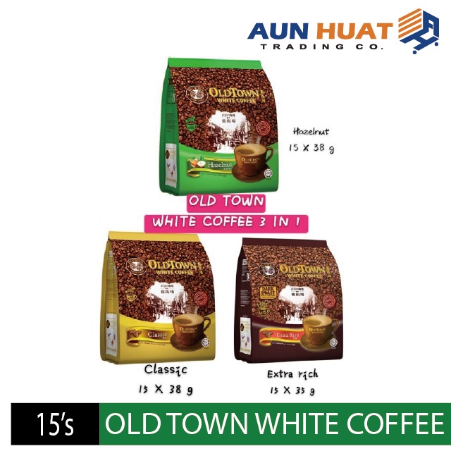 OLD TOWN WHITE COFFEE 3 IN 1 HAZELNUT / CLASSIC / EXTRA RICH | Shopee ...