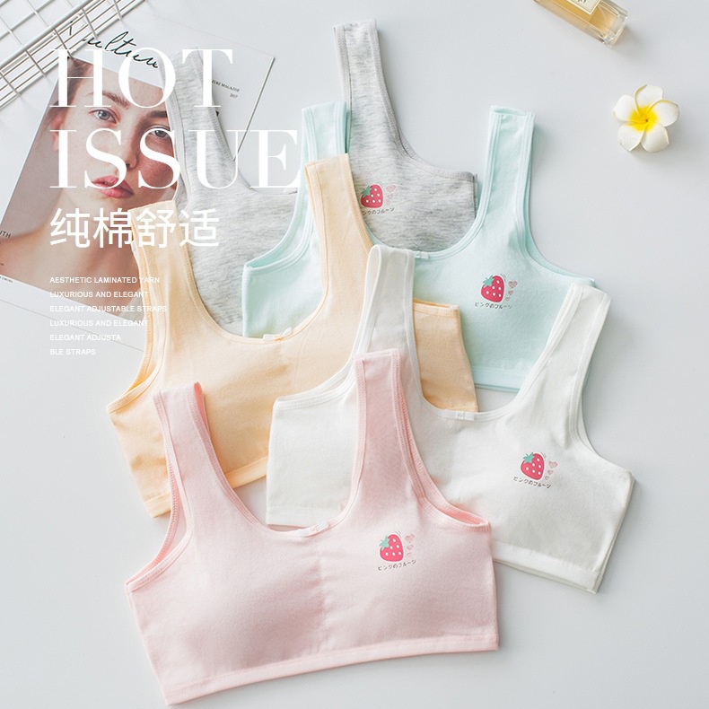 Cute Strawberry print Girls Bra Teenager Girls Training Bra Cotton Bra ...