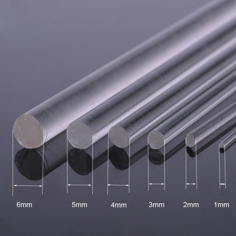 1/5/10pcs Clear Acrylic Rod 1mm-20mm Diameter x100/200/250/300mm Long ...