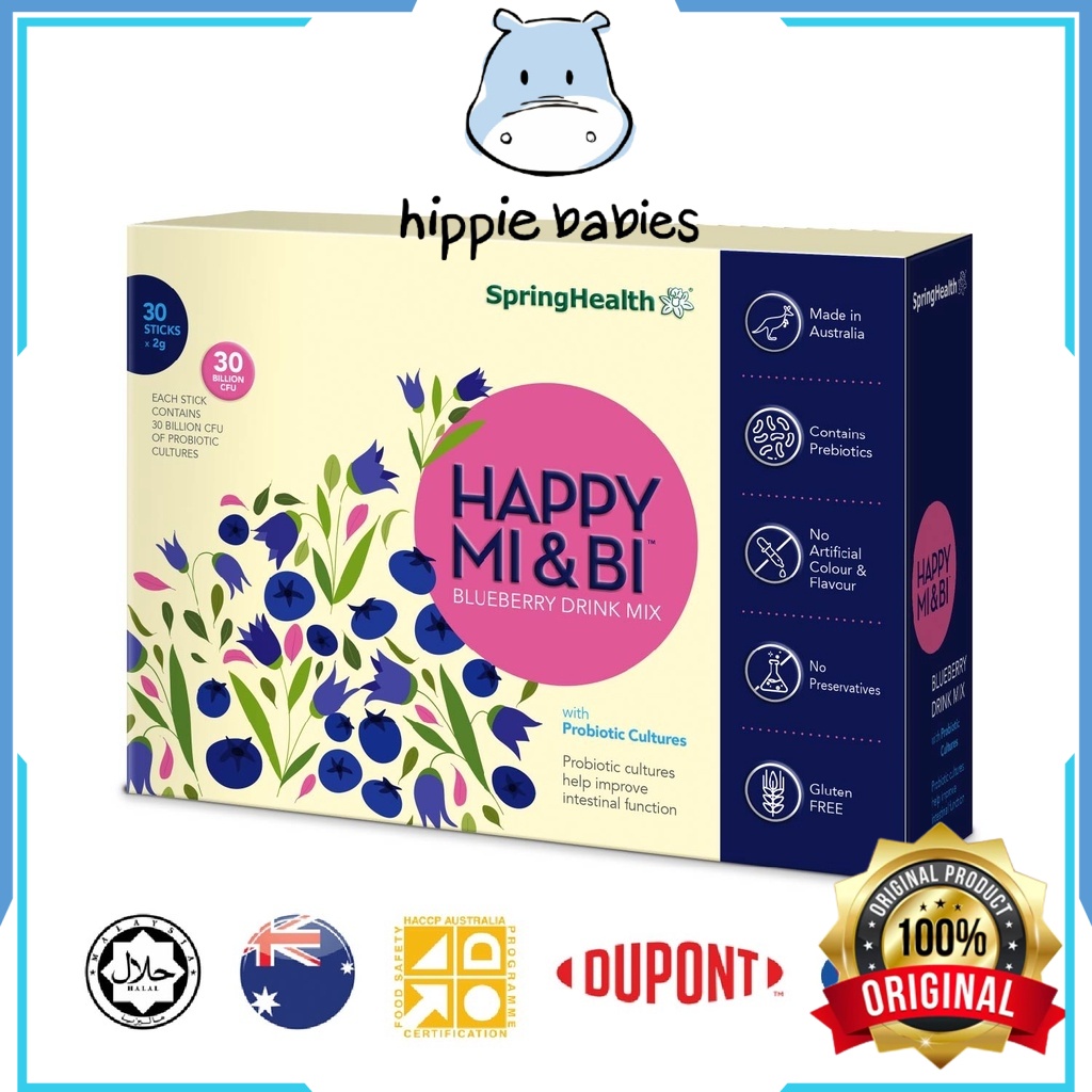 Spring Health Happy MI & BI - 30 Billion CFU Probiotics (30 Sachets ...