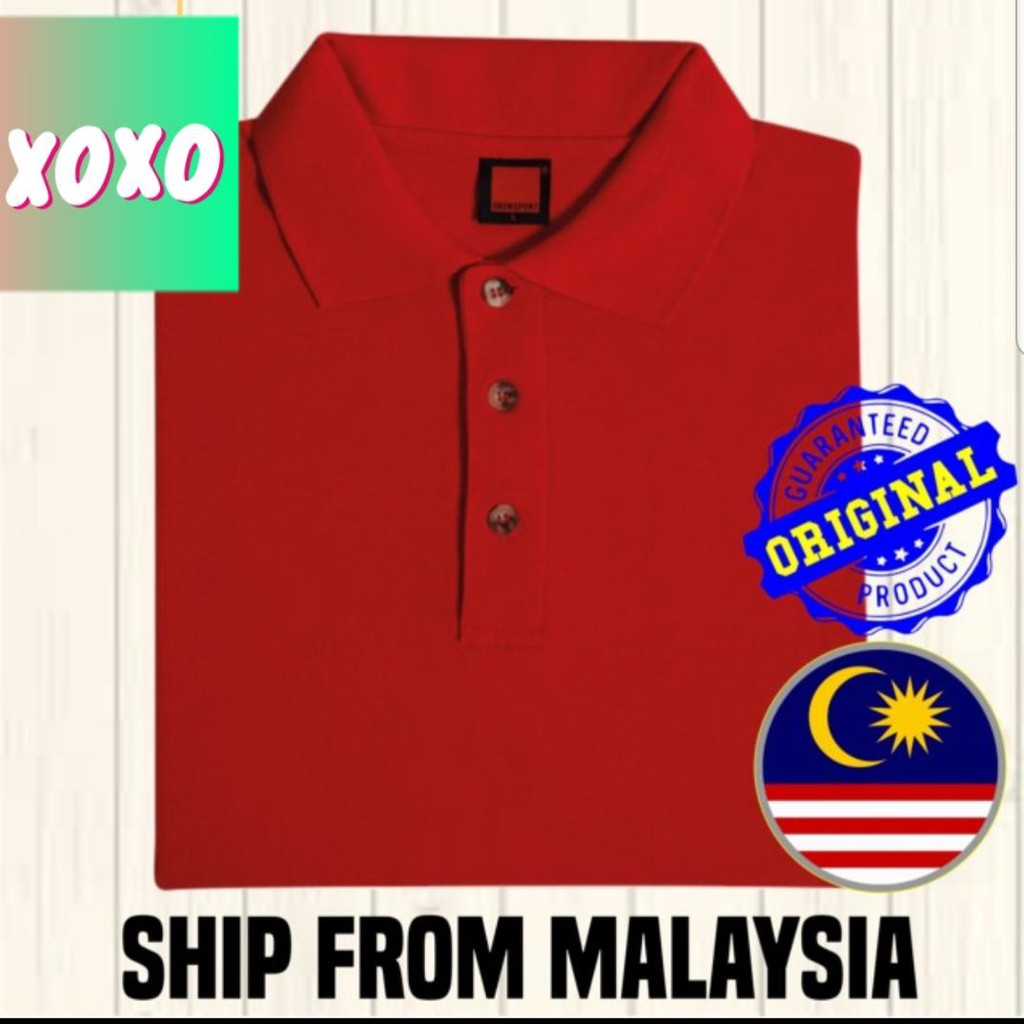 [SALE] RED POLO COLLAR T-SHIRT / HC 01 OREN SPORT / UNISEX MEN LADIES ...