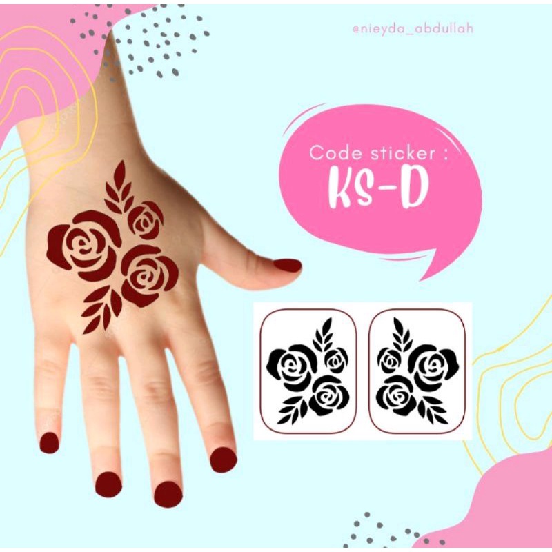 Sticker Inai Tangan Budak Corak Cute Design Terkini Stiker Henna ...