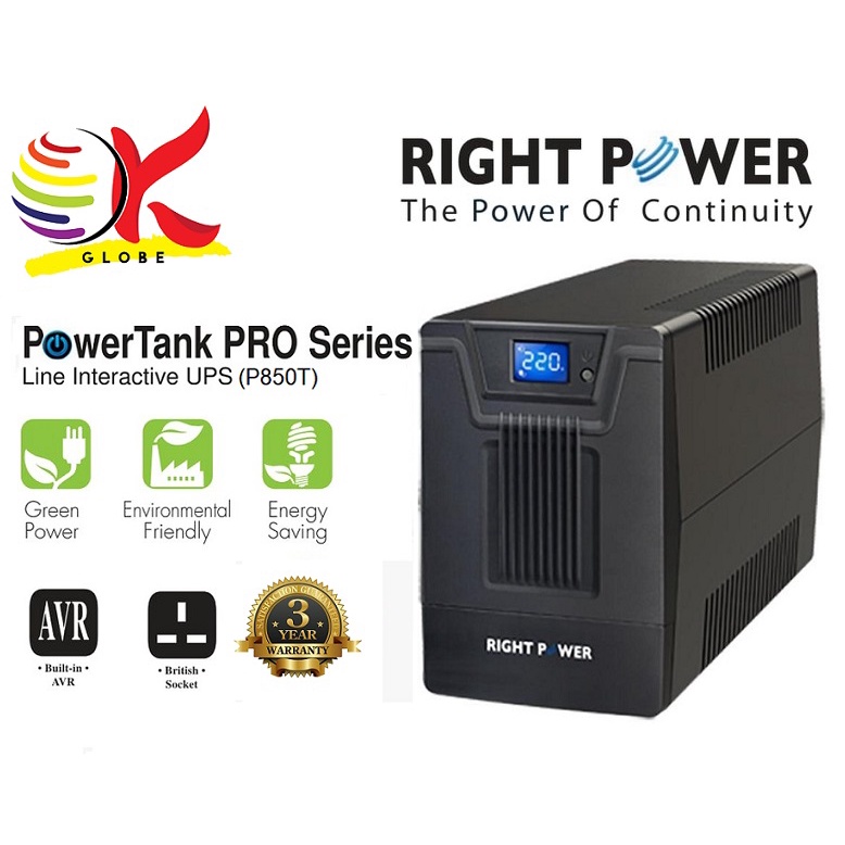 RIGHT POWER 850VA UPS (POWERTANK PRO P850T) AVR AVS AUTOMATIC VOLTAGE ...
