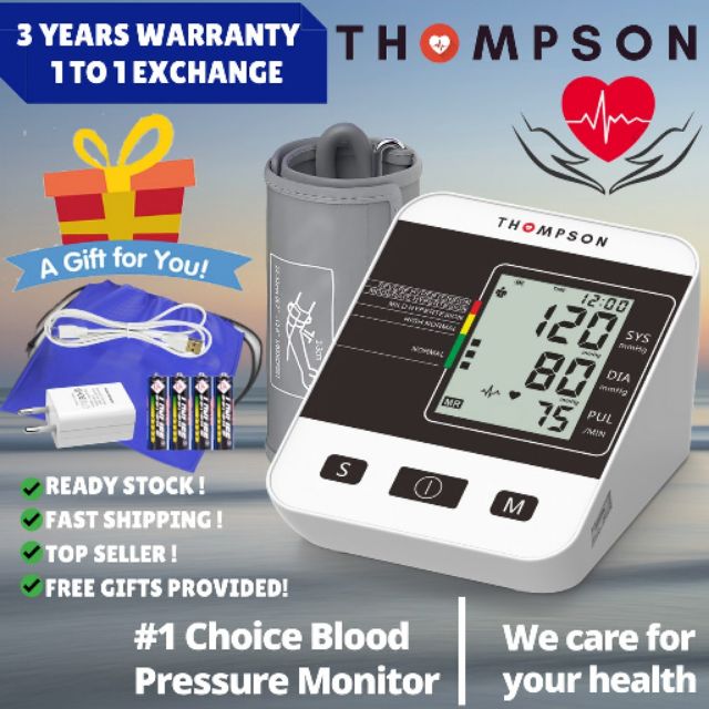 [#1 CHOICE] THOMPSON DIGITAL BLOOD PRESSURE MONITOR ARM TYPE AND HEART ...