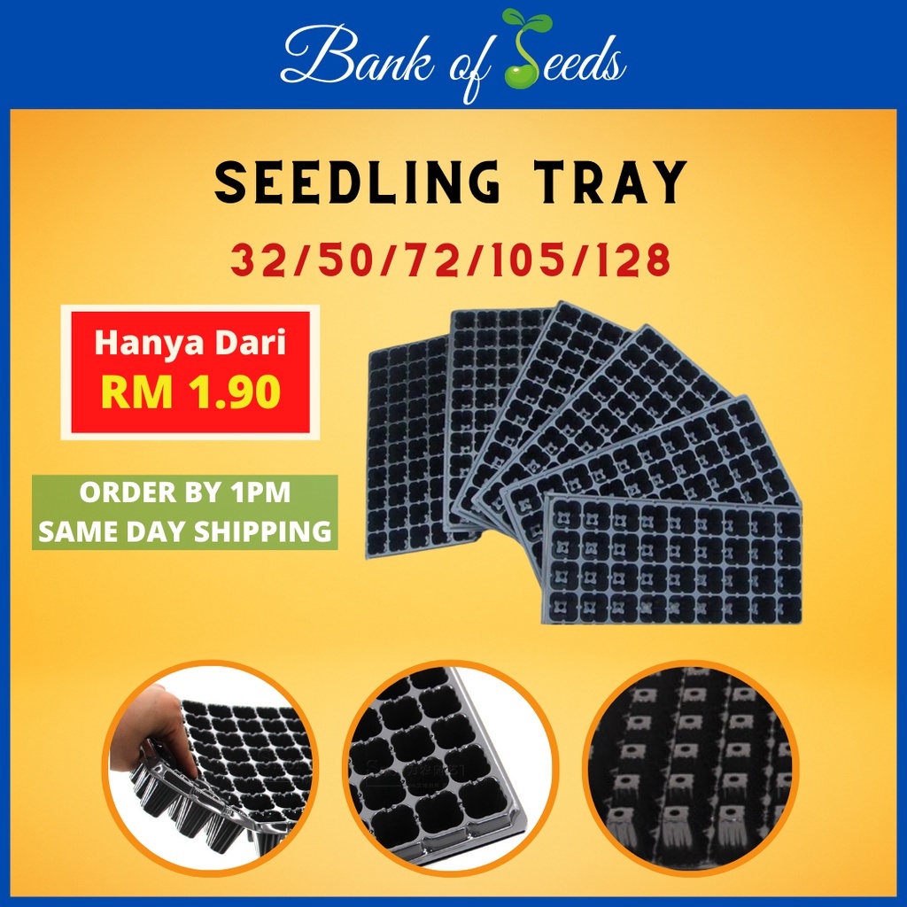 50 72 105 128 200 Holes Seedling Tray Bekas Semaian Plastik Nursery ...