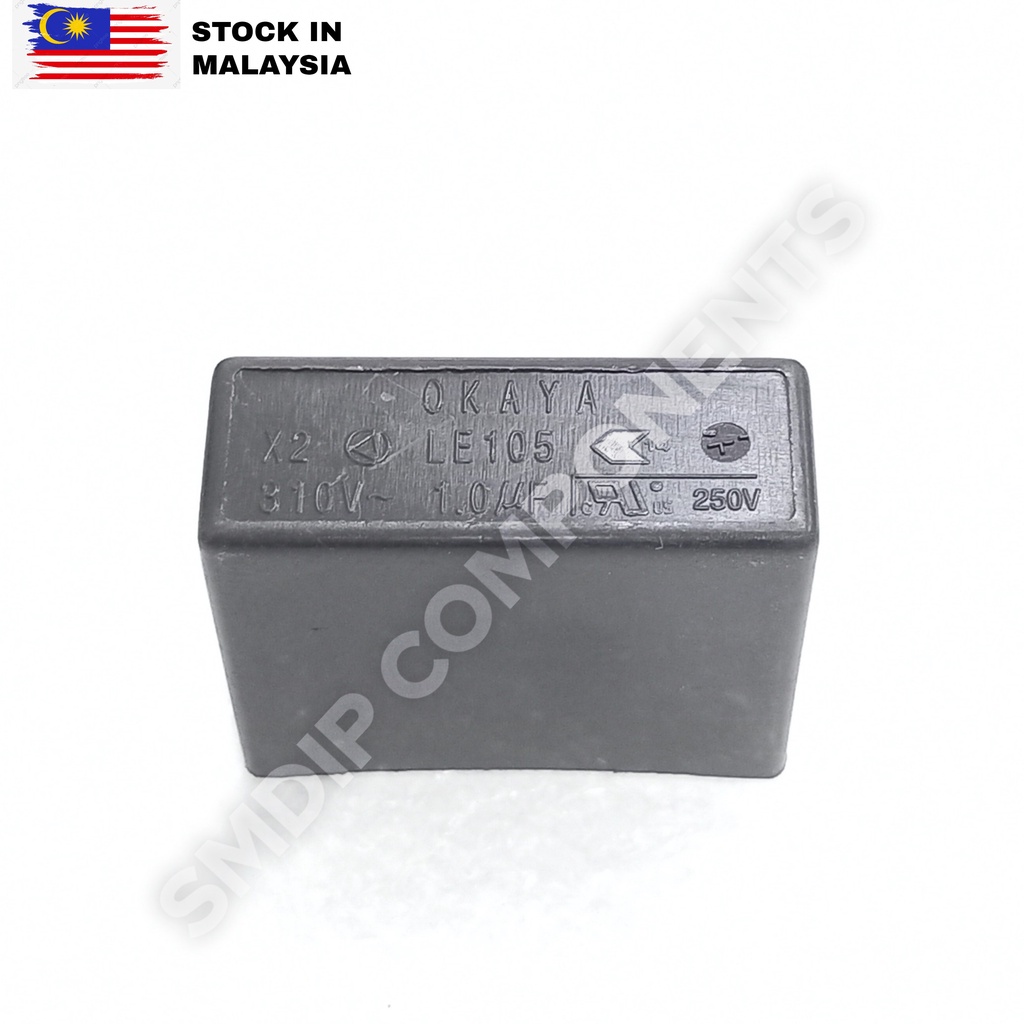 Okaya 1.0uF 310V, X2 AC Film Capacitor, 20 (H) x 9 (D) x 22mm (Lead ...