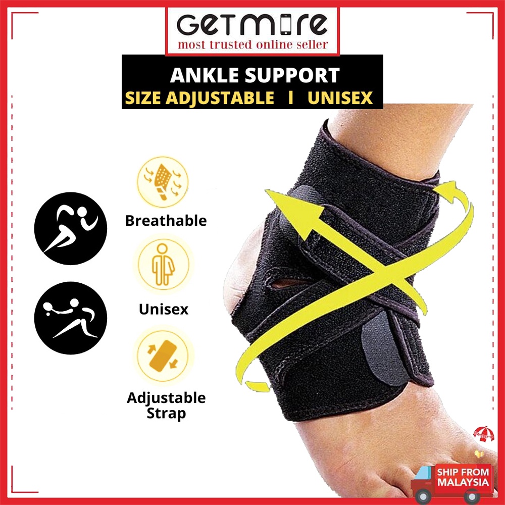 Ankle Support Sports Foot Guard Adjustable Pelindung Kaki Gym ...