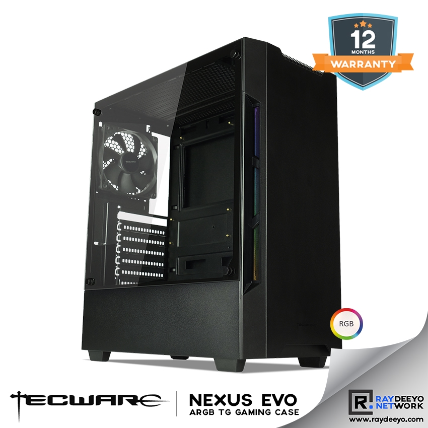 Tecware NEXUS EVO ARGB TG (BLACK) Tempered Glass Gaming Casing [ATX ...