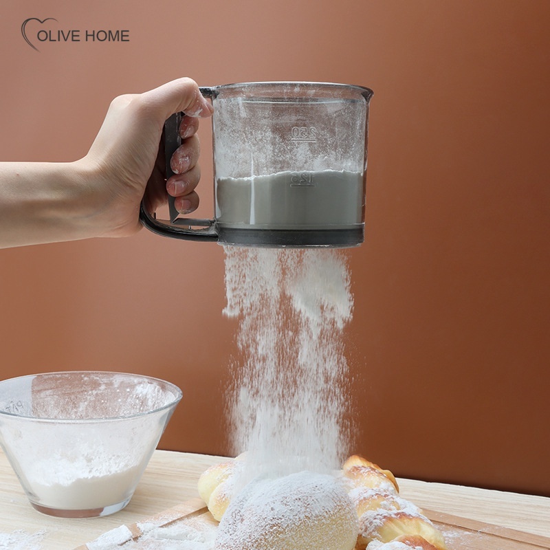 Flour Sieve Cup Powder Sieve Mesh Kitchen Gadget For Cakes Hand ...