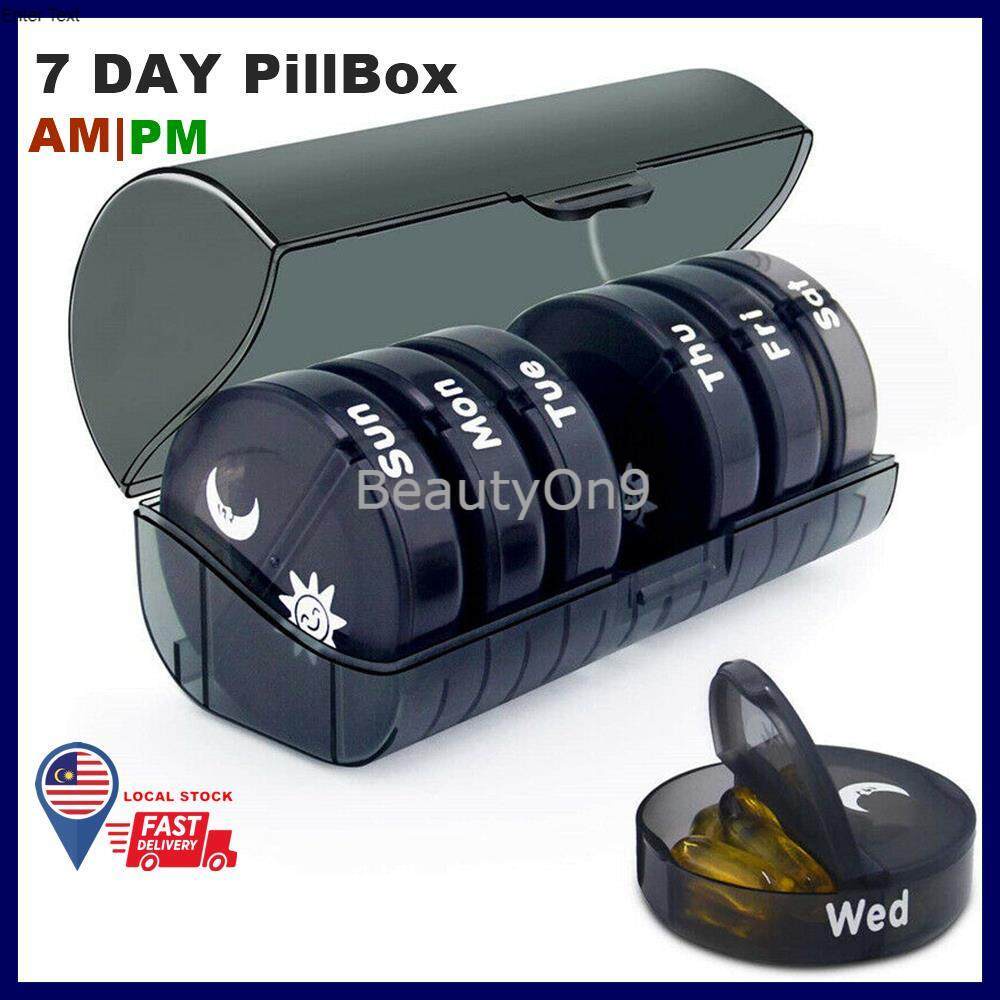 (Ready Stock) Pill Box Organizer 7 Day 2 Times a Day am pm Medicine Box ...