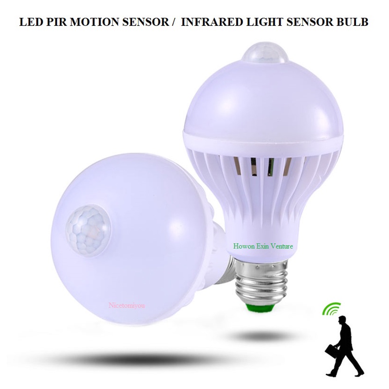 LED PIR Motion Sensor Infrared Light Sensor Bulb 5W 7W E27 | Shopee ...