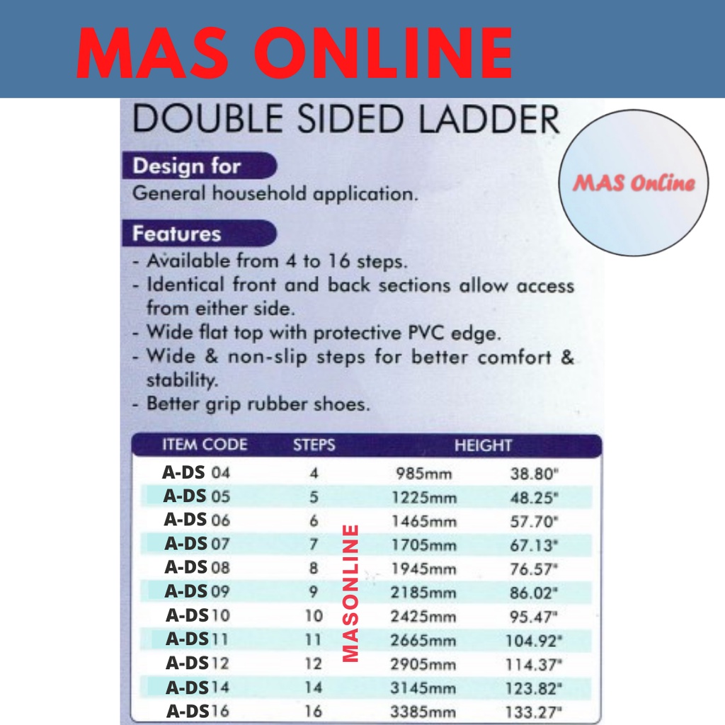 DS12 Aluminium Double Sided Ladder 12 Steps Everlas Strongman Astar ...