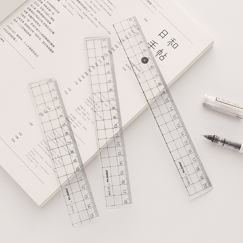 Letit 15cm/18cm/20cm MUJI Style Transparent Ruler Acrylic Ruler ...