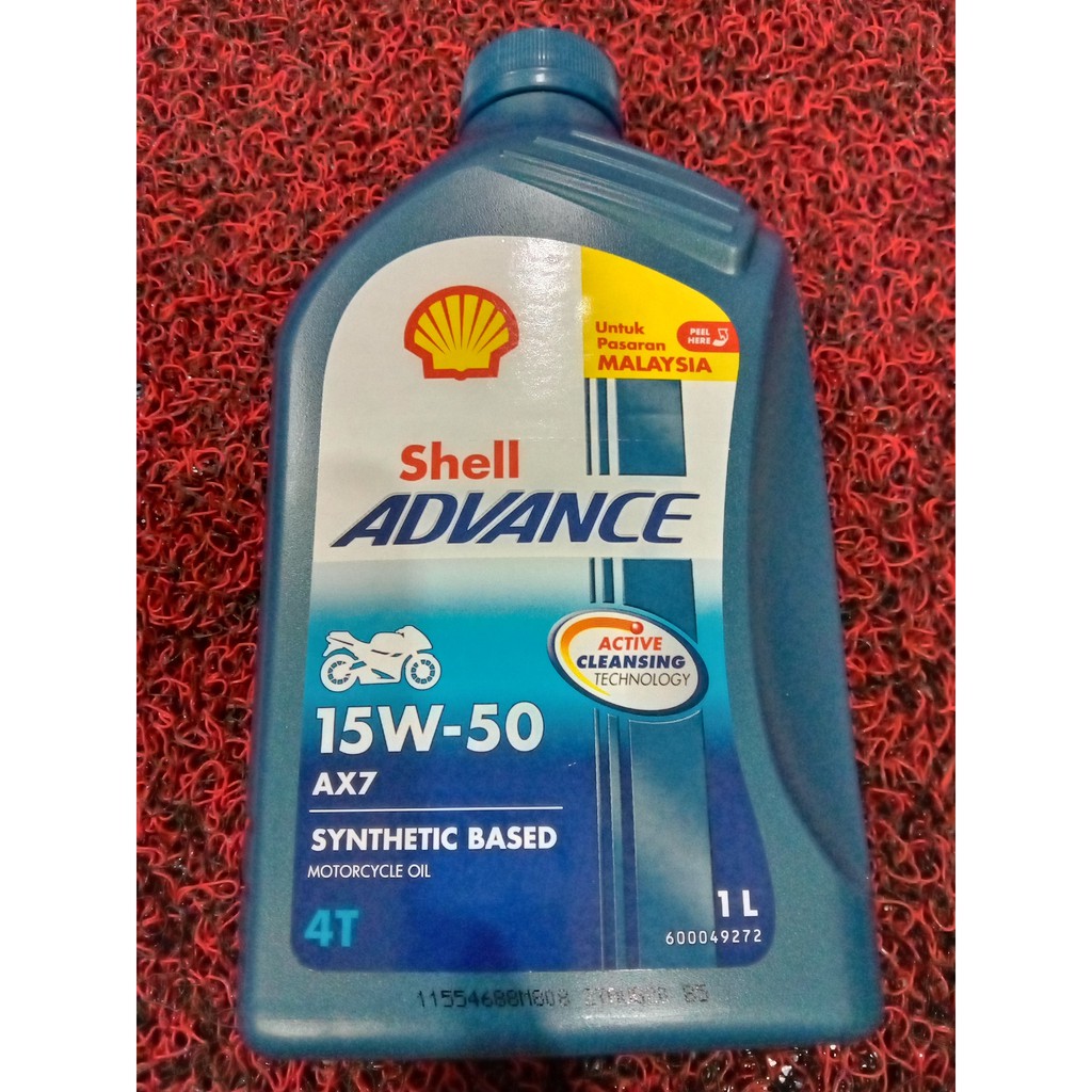 SHELL AX7 4T 15W-50 1 LITER 15W50 15W 50 4T SHELL 100% GENIUNE ORIGINAL MADE IN MALAYSIA ...