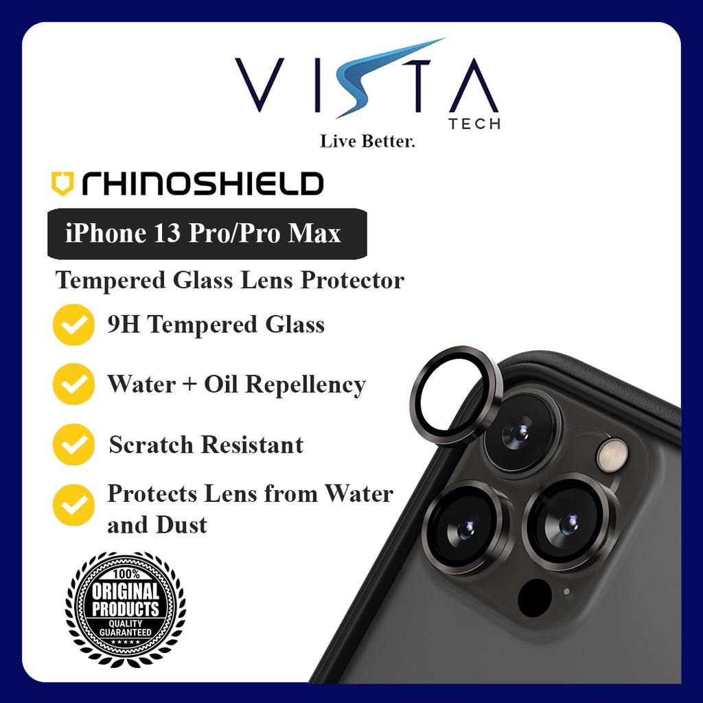 [VistaTech] Rhinoshield 9H Tempered Glass Camera Lens Protector Iphone 13 Pro / Pro Max | Shopee ...