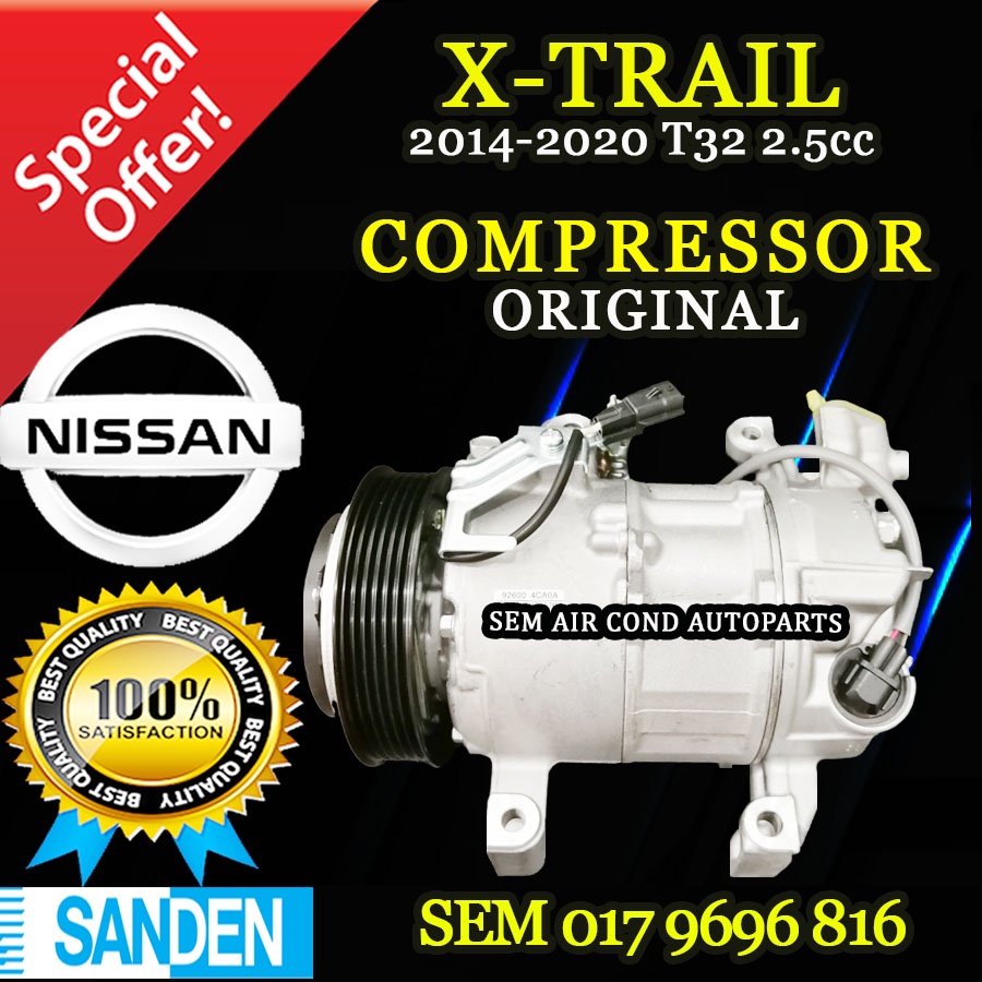 NISSAN X-TRAIL T32 2.5CC 2014-2020 YEAR 4 LGES ORIGINAL COMPRESSOR (CAR ...