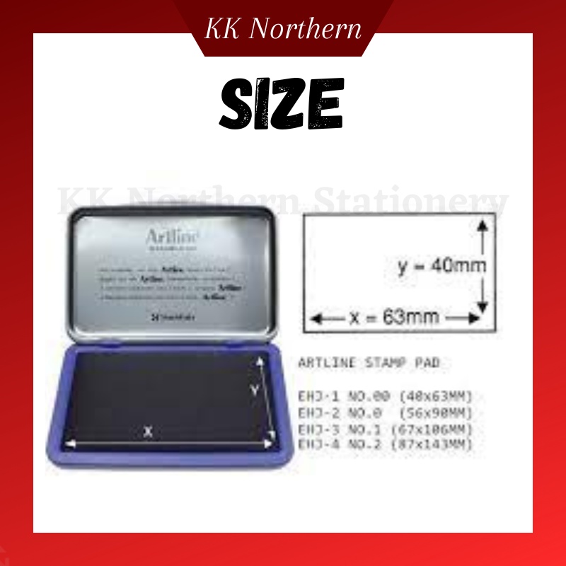 Artline Stamp Pad Ink Chop Pad No.00 No.0 / No.1 No.2 Large Ink Pad 印台 Inkpad Red Blue Black ...
