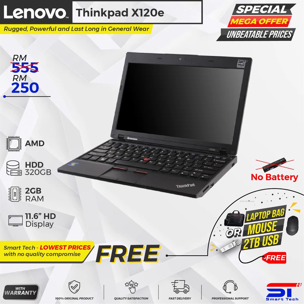 Lenovo ThinkPad x120e /x130 /x131 - AMD E APU - 4GB | 320GB RAM | HDD ...