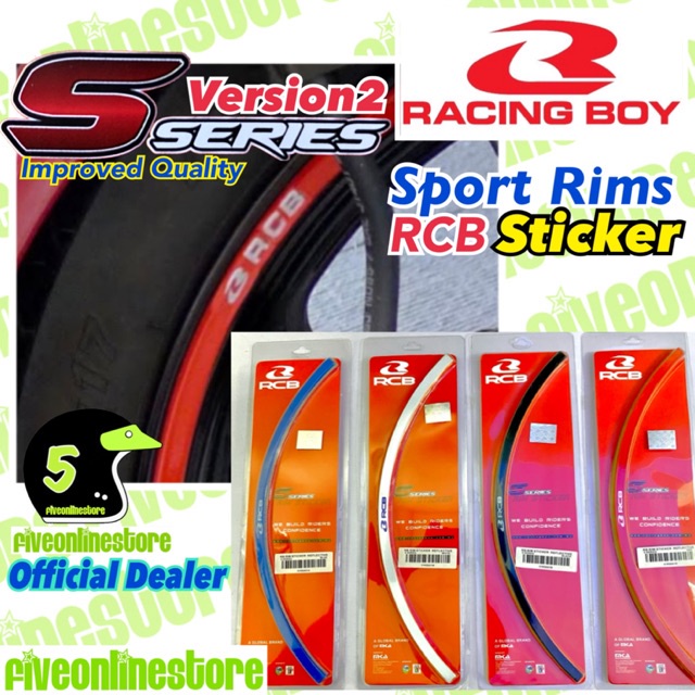 Racing Boy S Series V2 Sport Rim Sticker Reflective for rims 14 to 18 ...