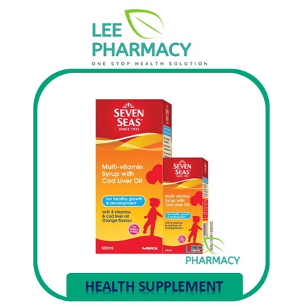 Seven Seas Multi-Vitamin Syrup with Cod Liver Oil 500mL + 100mL [Kids ...