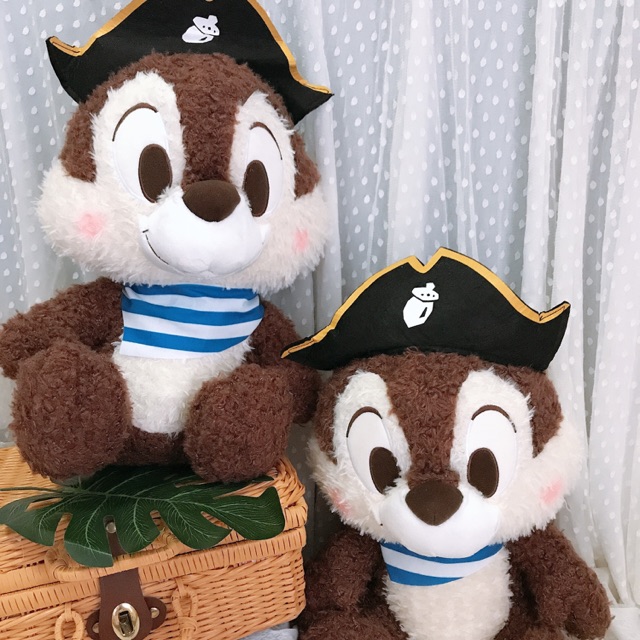 SEGA Disney Chipmunk Chip Red Cheek Mega Jumbo Pirates Plushie Japan ...