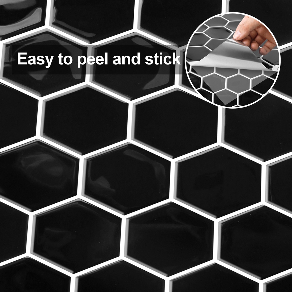 3D Hexagonal Tile Sticker Kitchen Bathroom Wall Tile Sticker Self ...