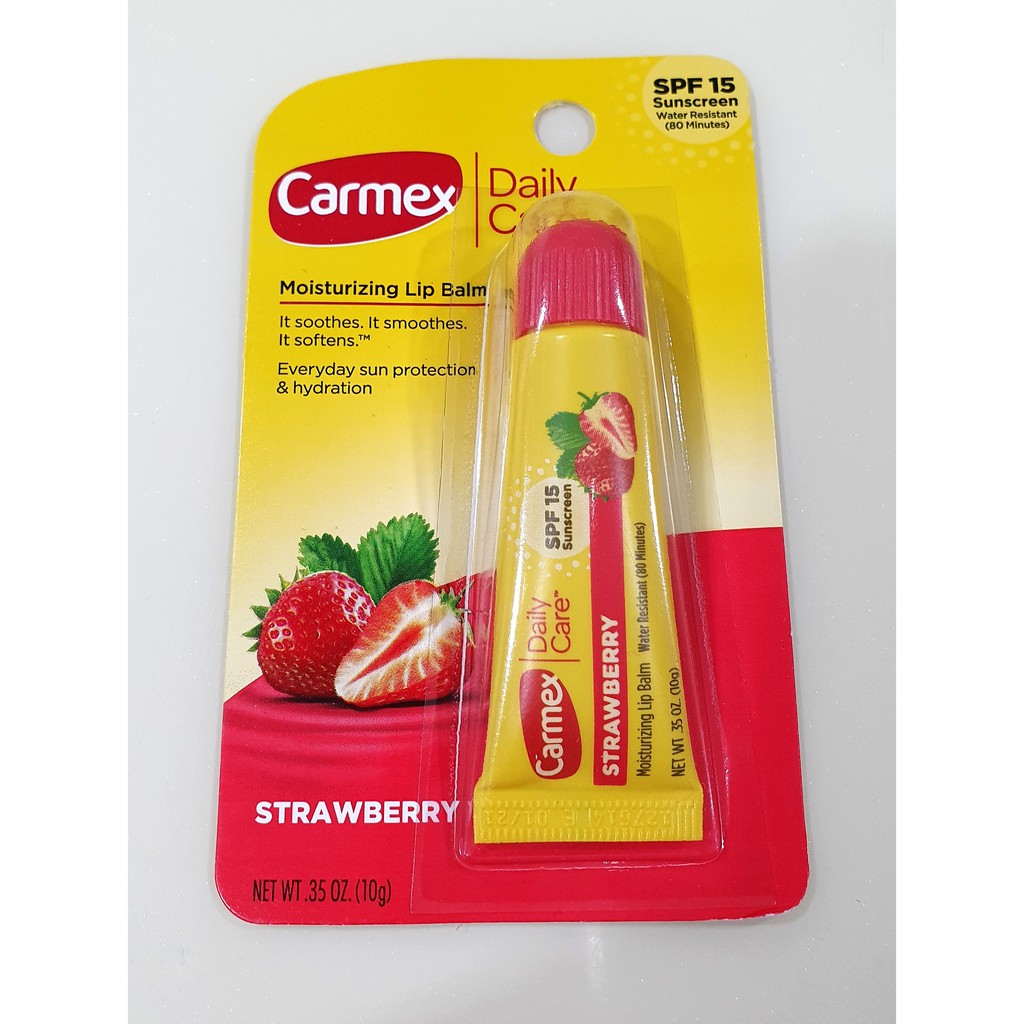 Carmex Daily Care Moisturizing Lip Balm Strawberry SPF 15 .35 oz (10 g) Sun Protection ...