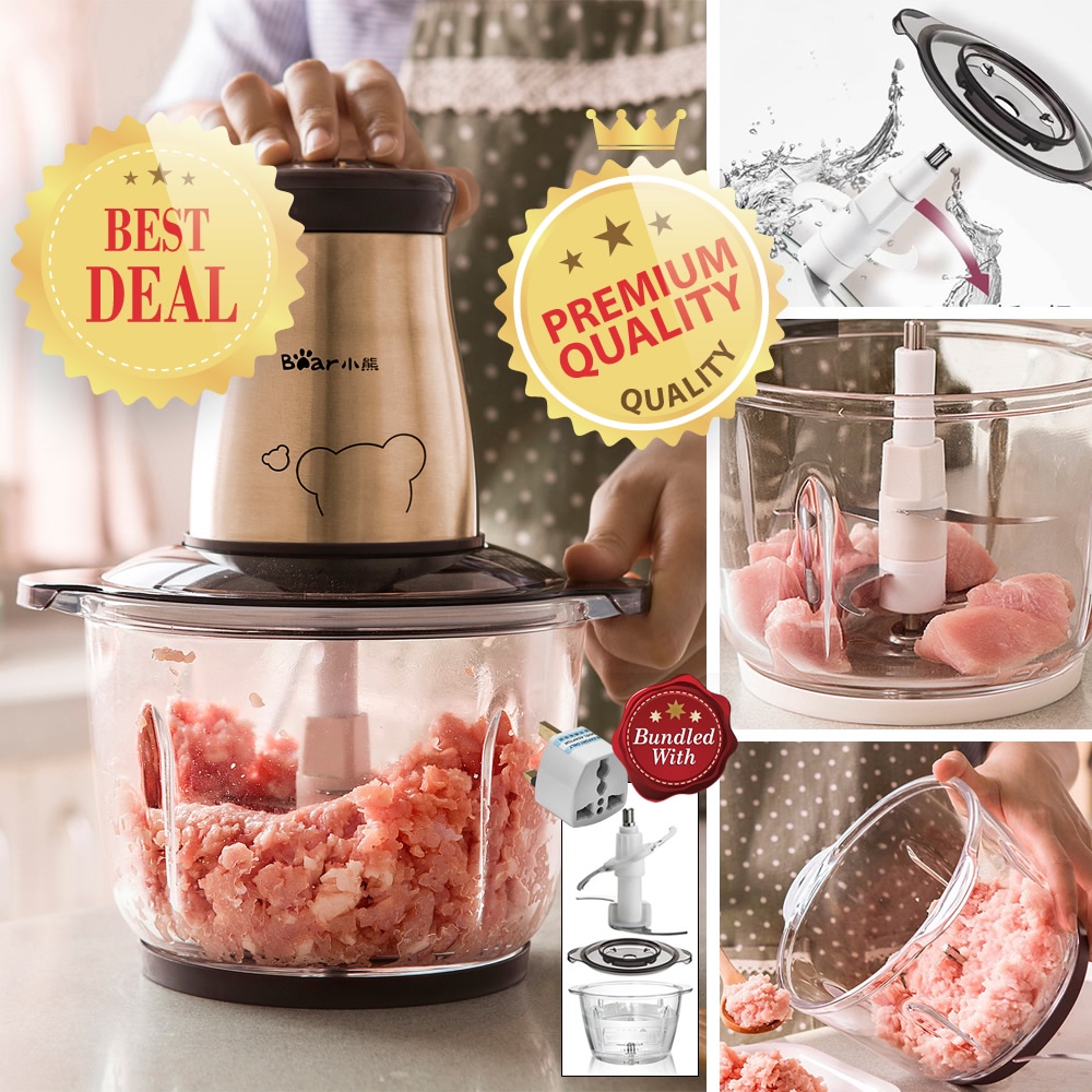 Bear 2L Glass Food Processor Multipurpose Food Chopper, Blender and ...
