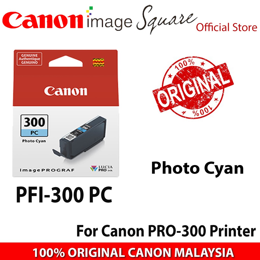 Canon Original PFI-300 Ink Cartridges ( MBK/PBK/C/Y/M/PM/PC/GY/CO/RD )For Canon PIXMA PRO 300 ...