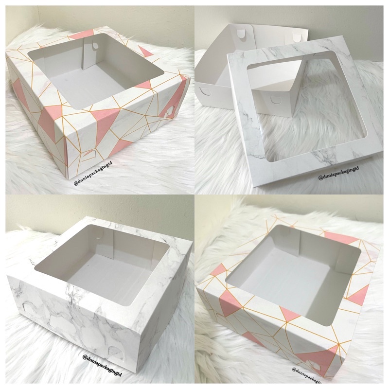 Cake box 20x20 / 22x22 / 25x25 exclusive luxury marble cake box brownie ...