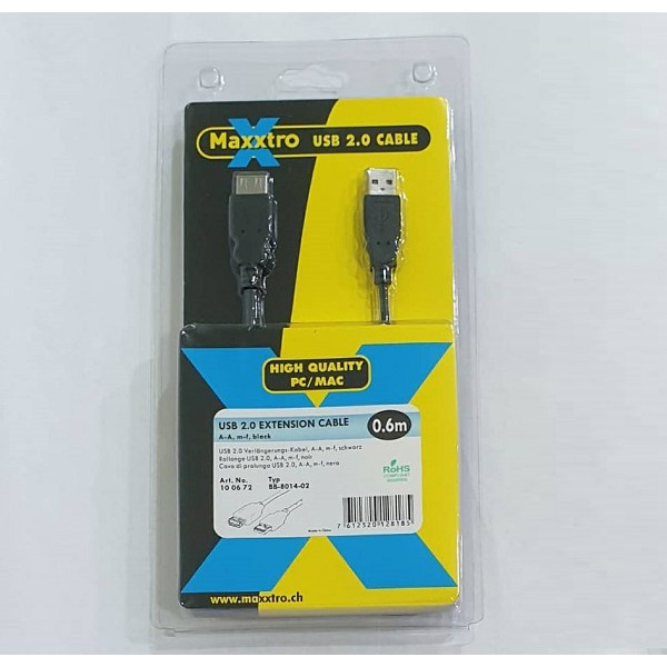 Maxxtro BB-8014-02 - USB 2.0 cable 600mm Black | Shopee Malaysia