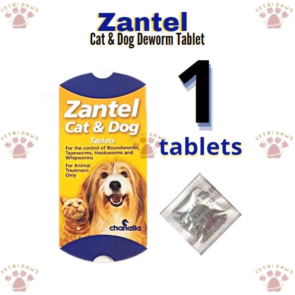 ZANTEL Deworm tablet for Cat & Dog / Ubat Cacing Kucing & Anjing ...