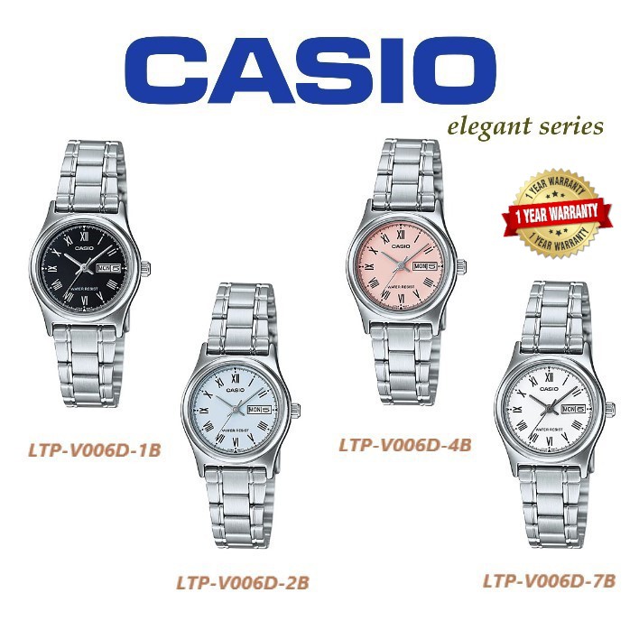 LTP-V006D Lady Casual Date Analog Watch LTP-V006D-4B LTP-V006D-1B LTP ...