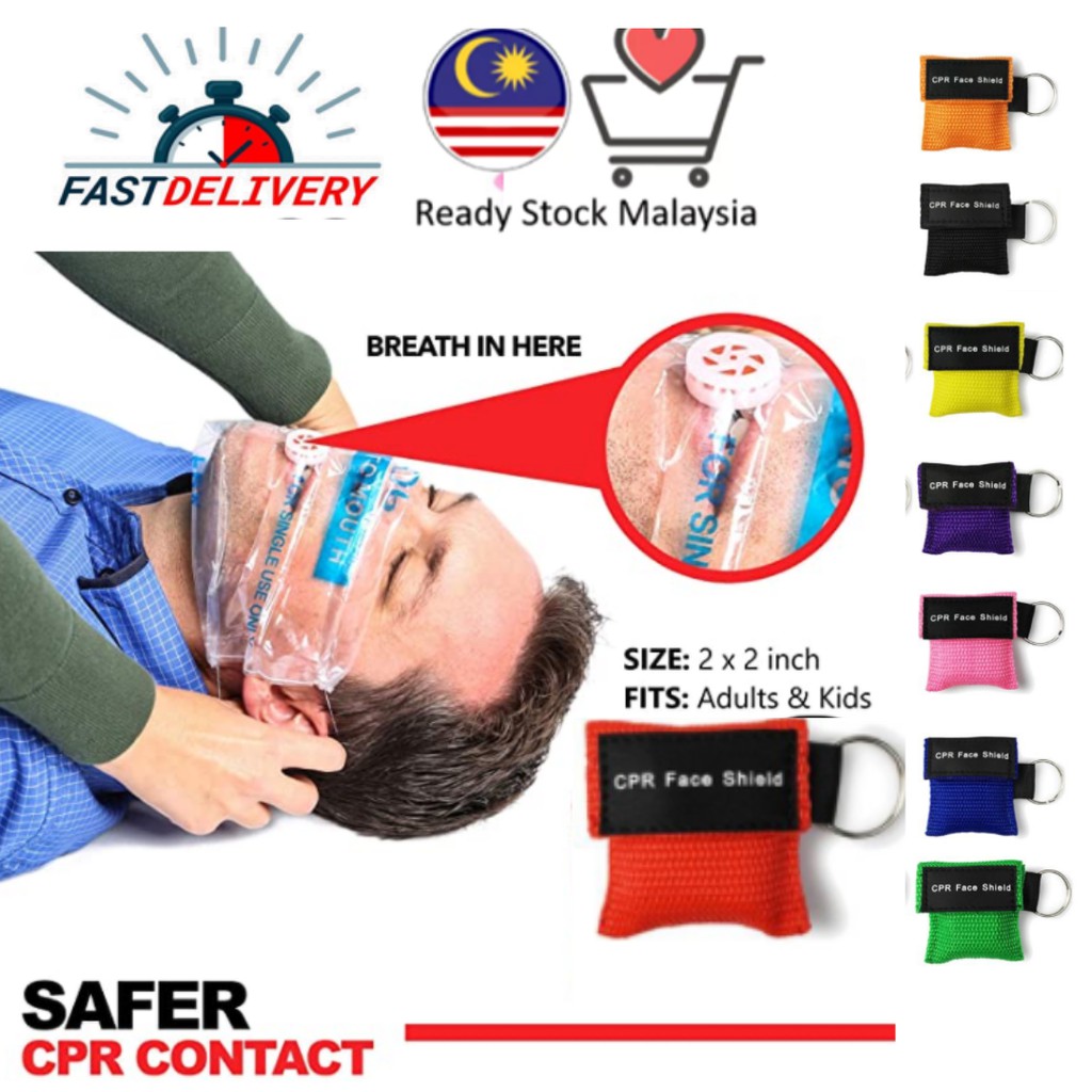 One-Way Valve CPR Mask Face Shield Disposable Hang Bag Backpack First ...