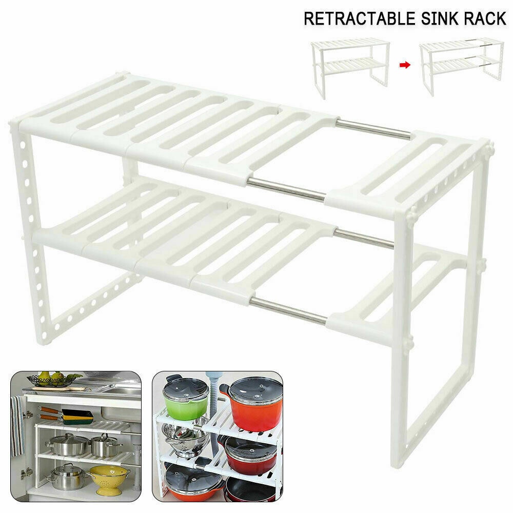 Expandable Under the sink rack Pot Storage Rack Kitchen Organizer Under ...