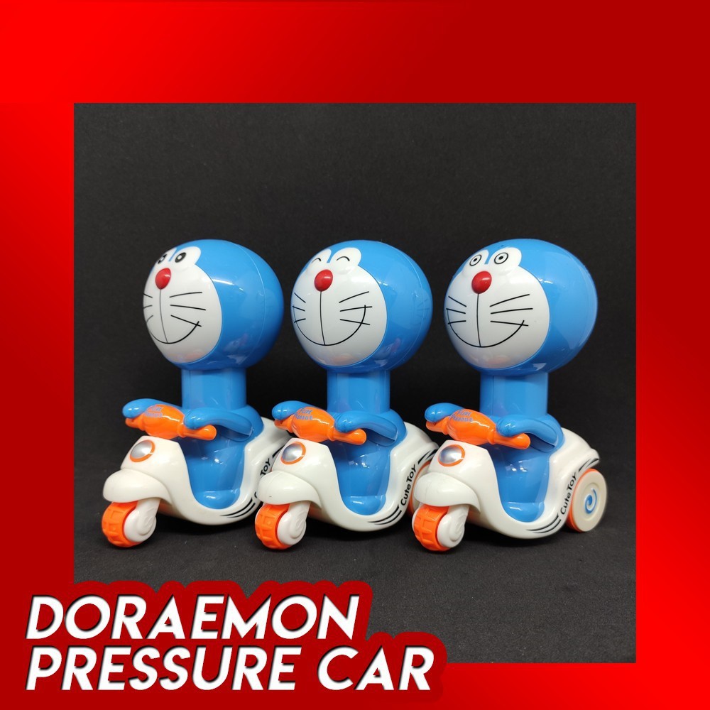 Children's Doraemon/ Duck/ Kitty Cartoon Press Motorcycle inertia Pull ...