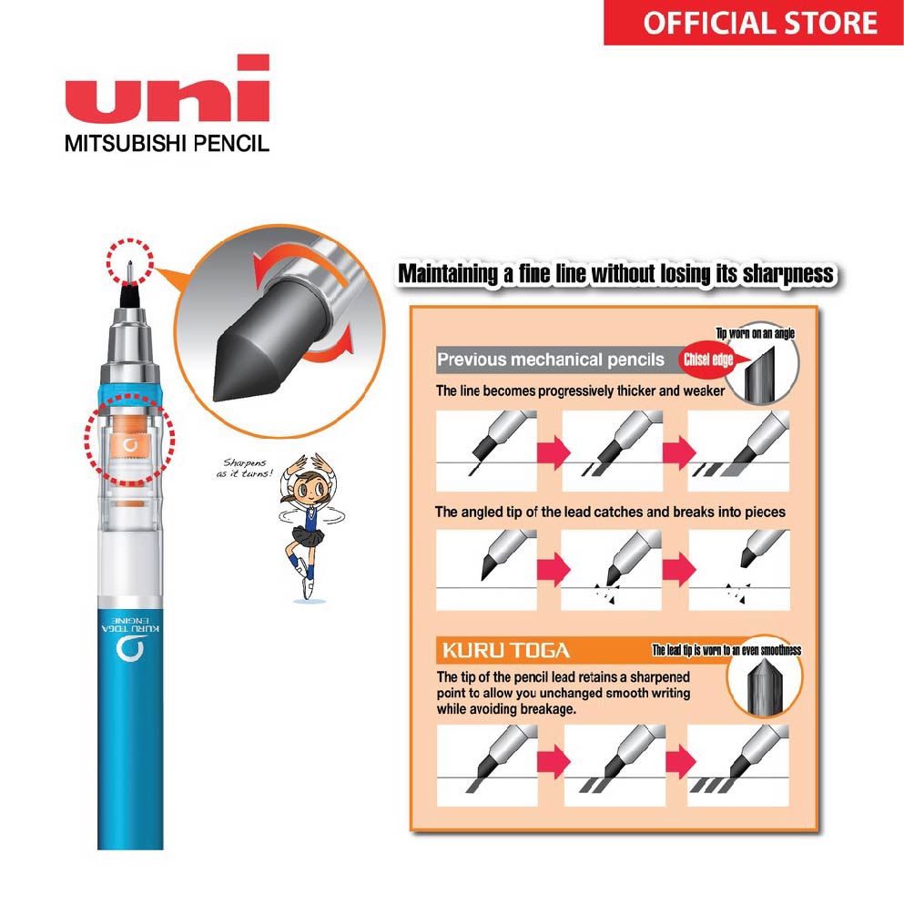 Uni Kuru Toga Roulette Mechanical Pencil (0.5mm) M5-1017 | Shopee Malaysia