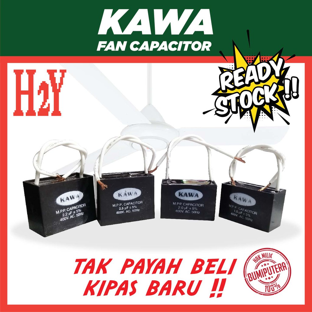 [READY STOCK] Fan Capacitor Kawa 1.5uf 2.0uf 2.2uf 2.5uf 400V AC 50Hz ORIGINAL HOT ITEM !! | H2Y ...