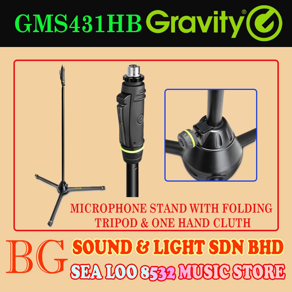 GRAVITY GMS431HB / MS431HB / MS431 HB MICROPHONE STAND WITH FOLDING ...
