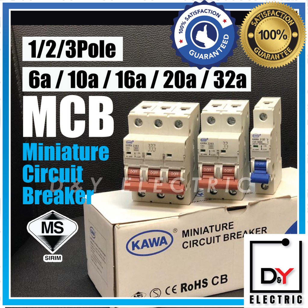 Miniature Circuit Breaker MCB 1/2/3Pole MCB 6A , 10A , 16A , 20A AND ...