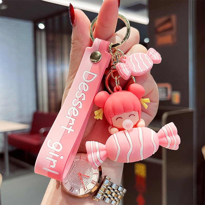 CHESTNUT'S STORE Bubble Girls Keychain Cute Girl Keychains Key Ring Bag ...