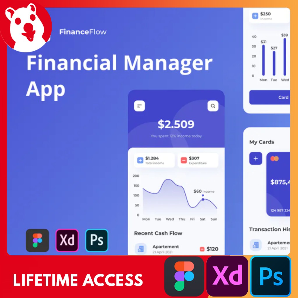 Finance Flow - Finance App (7 screen app concept) | Shopee Malaysia