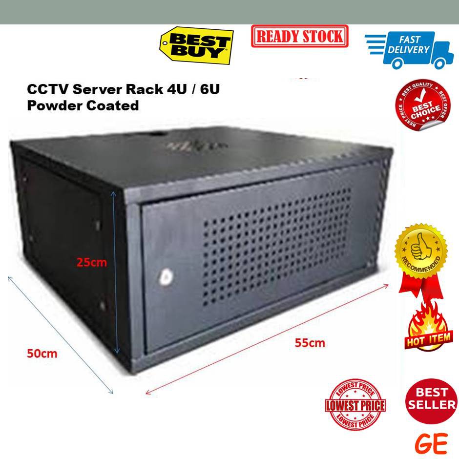 4u/6u Wall Mount Server Rack Type with Perforated Door & 3 Power Socket ...