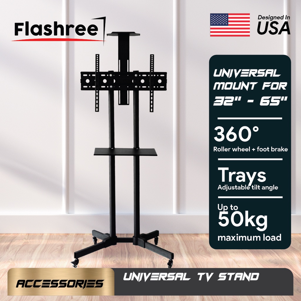 TV stand with wheel adjustable height TV bracket trolley LED LCD cart ...